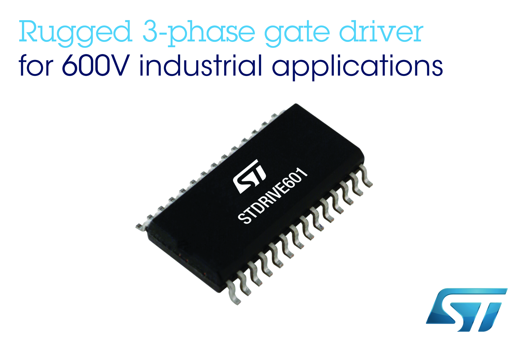 Three-phase 600-V STDRIVE601 gate driver with smart shutdown